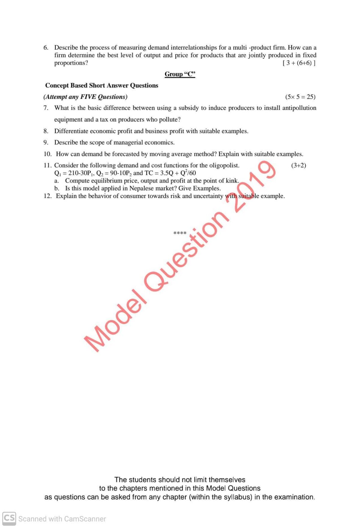 Managerial Economics: MGT 512: MBS First Semester Model Question TU ...