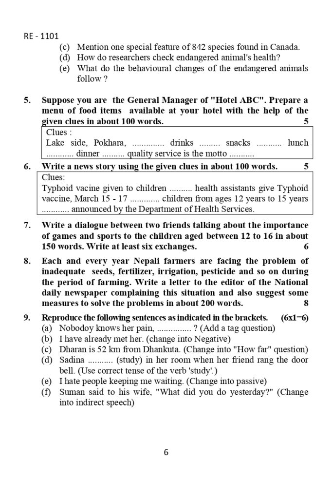 SEE Compulsory English Model Set 3 2080 - Your All Notes